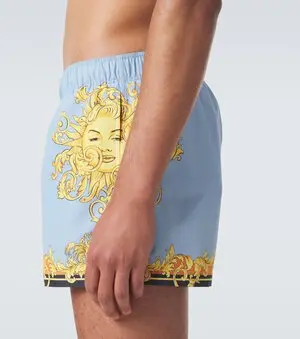 Versace Printed Swim Trunks - Blue