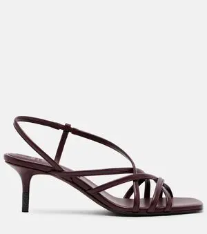 Brunello Cucinelli Monili Leather Slingback Sandals