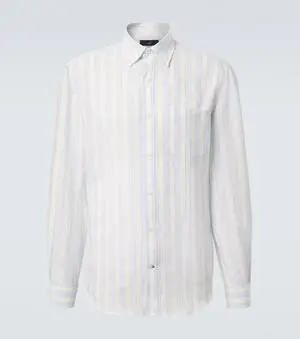 Dunhill Striped Linen Shirt - Blue