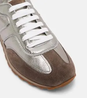 Brunello Cucinelli Monili Metallic Leather Sneakers
