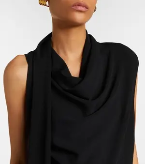 Altuzarra Sleeveless Draped Cowl Neck Top With Scarf Detail - Black