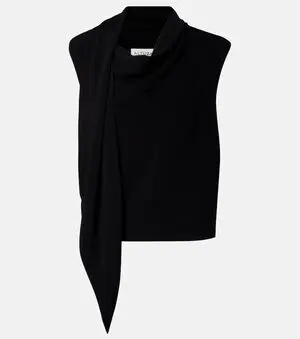 Altuzarra Sleeveless Draped Cowl Neck Top With Scarf Detail - Black