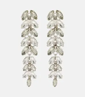 Erdem Embellished Drop Earrings - Silver