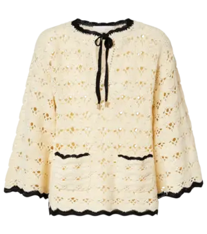 Zimmermann Aster Crochet Cotton Top - White