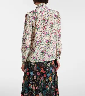 Gucci Silk Floral Tie-neck Shirt - Multicoloured