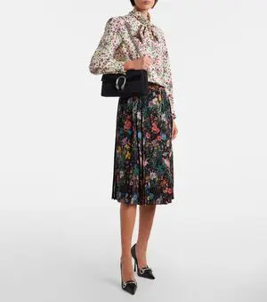 Gucci Silk Floral Tie-neck Shirt - Multicoloured