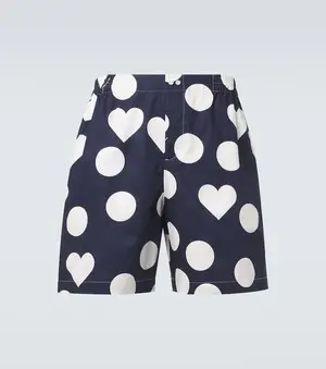 Jacquemus Polka-dot Cotton Poplin Shorts - Blue