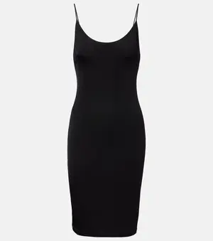 Saint Laurent Cassandre Jersey Midi Dress - Black
