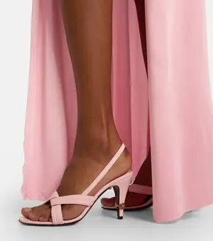 Versace Medusa Leather Slingback Sandals - Pink