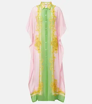 Versace Printed Cotton And Silk Voile Kaftan - Multicoloured