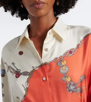 Versace Printed Silk Twill Shirt Dress