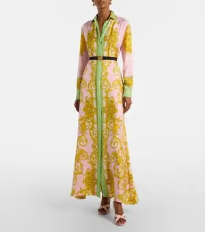 Versace Printed Silk Twill Shirt Dress