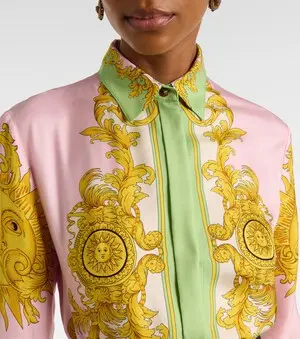 Versace Printed Silk Twill Shirt Dress