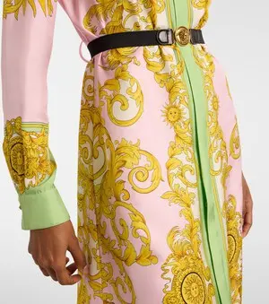 Versace Printed Silk Twill Shirt Dress
