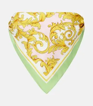 Versace Printed Silk Twill Bandeau Top - Multicoloured