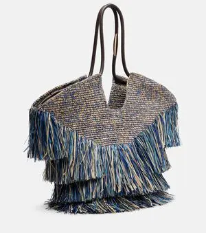 Zimmermann Fringed Raffia Tote Bag