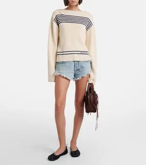 Balenciaga Frayed Denim Shorts