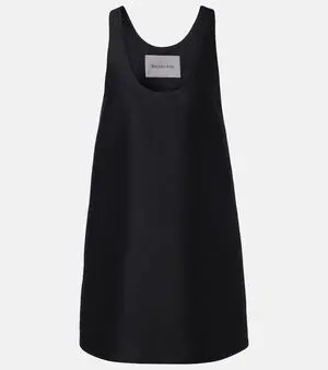 Balenciaga Wool And Silk Mini Dress - Black