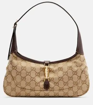 Gucci Jackie Slim Medium Gg Canvas Shoulder Bag - Beige