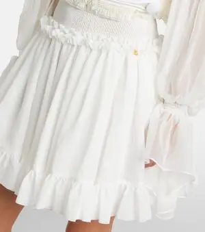 Balmain Ruffled Poplin Miniskirt