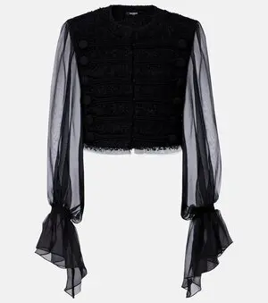 Balmain Silk-trimmed Bouclé Jacket