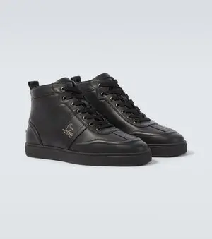 CHRISTIAN LOUBOUTIN Leather Retero High-top Sneakers - Black
