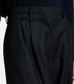 BLAZÉ MILANO Wool Straight Leg Trousers - Black