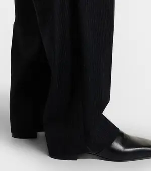 BLAZÉ MILANO Wool Straight Leg Trousers - Black