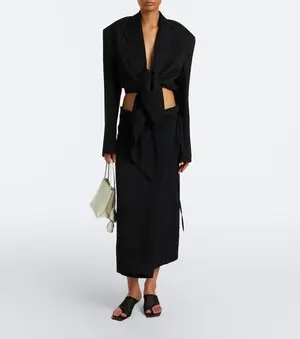 CHRISTEN Edge Stretch Leather-trimmed Mesh Mules
