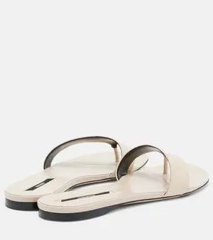 CHRISTEN Helix Leather Thong Sandals - Beige