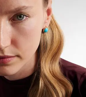 Ileana Makri Blue Eye 14kt Earrings With Turquoise