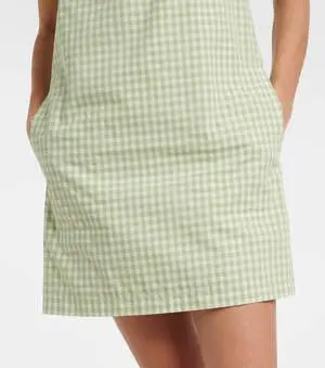 Simkhai Sloan Gingham Cotton-blend Mini Dress - Green