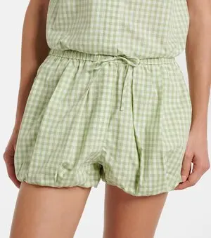 Simkhai Gingham Cotton-blend Shorts - Green