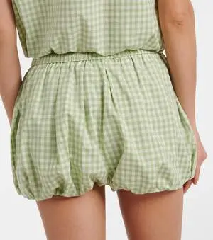 Simkhai Gingham Cotton-blend Shorts - Green
