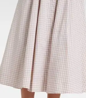 Simkhai Jazz Gingham Cotton-blend Shirt Dress - Beige