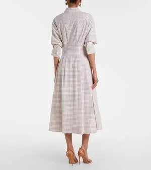 Simkhai Jazz Gingham Cotton-blend Shirt Dress - Beige