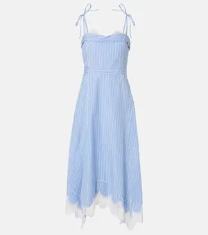 Simkhai Avalleigh Striped Cotton Midi Dress - Blue