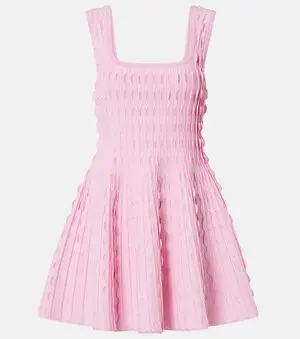 Simkhai Vanna Knitted Scalloped Minidress
