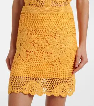 Simkhai Agnes Floral Crochet Cotton Miniskirt