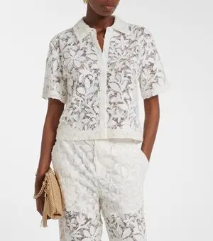 Simkhai Cotton Lace Shirt - White