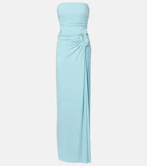 Simkhai Emma Gathered Bustier Gown - Blue