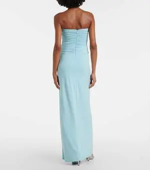 Simkhai Emma Gathered Bustier Gown - Blue