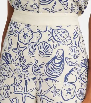 Simkhai Keaton Printed Linen-blend Shorts