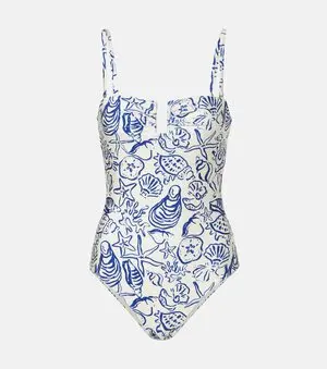 Simkhai Ottilie Printed Swimsuit - Blue