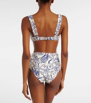 Simkhai Anniston Printed Bikini Top - Blue