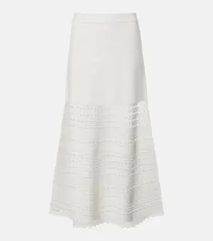 Simkhai Westly Open-knit Midi Skirt - White