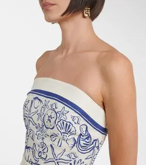 Simkhai Darbie Printed Linen-blend Minidress - White