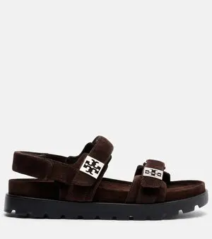 Tory Burch Mellow Suede Sandals - Brown