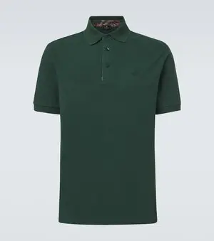 Etro Pegaso Cotton Piqué Polo Shirt - Green