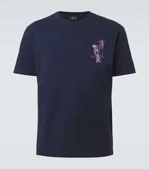Etro Printed Cotton Jersey T-shirt - Blue